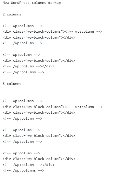Block columns markup broken in Wordpress 6 · Issue #42923 · WordPress ...