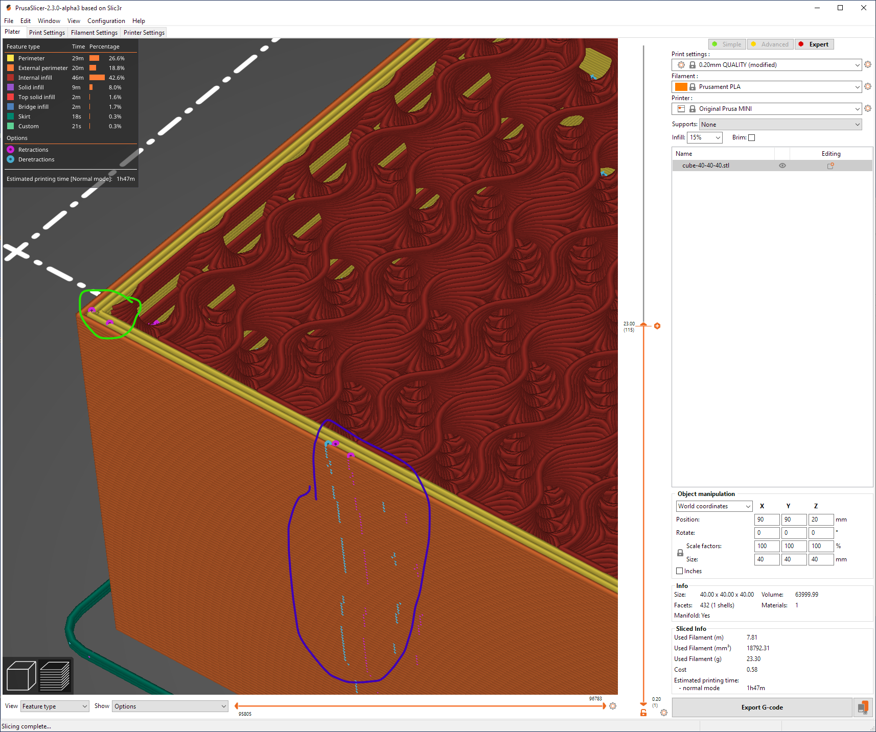 [2.3.0-alpha3] Seam painting/editing is not respected by internal perimeters · Issue #5150 ...