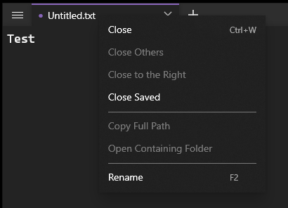 [Feature request] Save as... shortcut by clicking tab title · Issue #1202 · 0x7c13/Notepads · GitHub