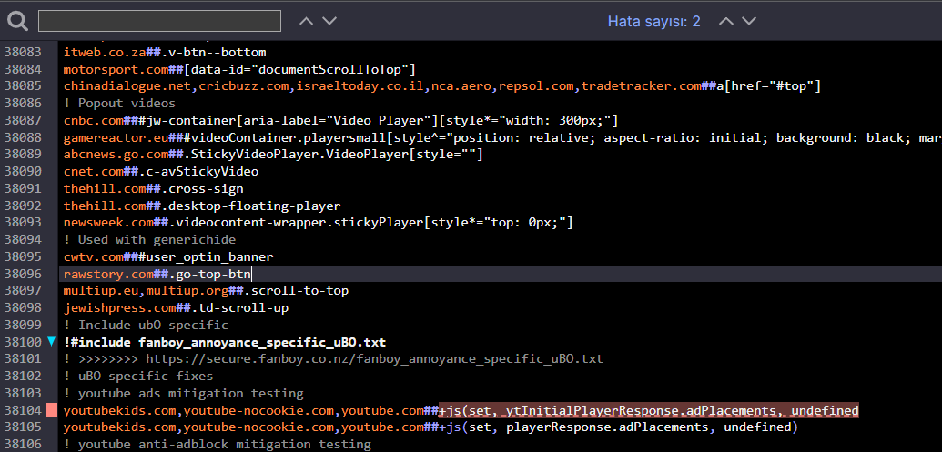 typo in youtube scriptlet · Issue #15991 · easylist/easylist · GitHub