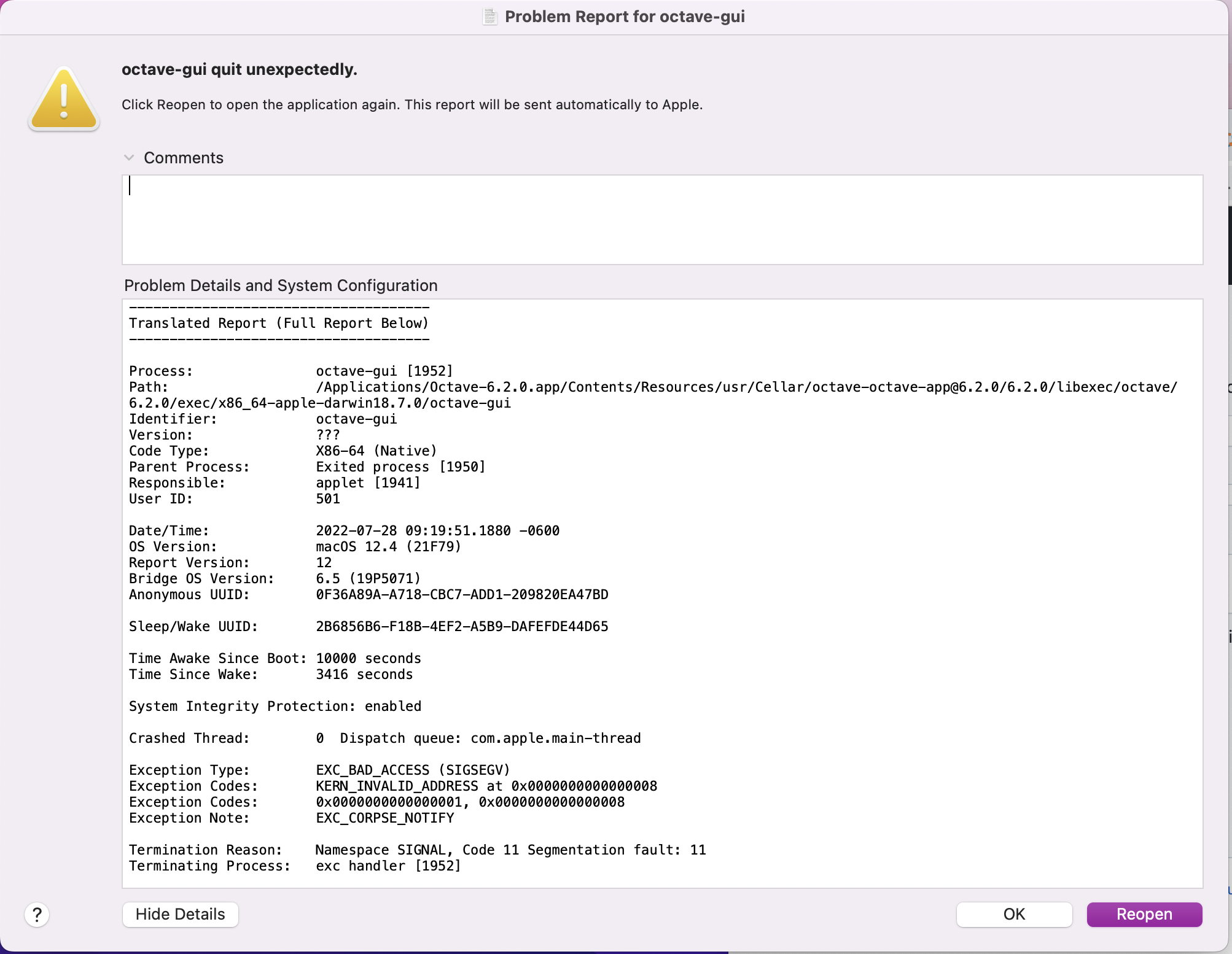 Octave Gui Quit Unexpectedly · Issue 240 · Octave Appoctave App · Github 1276