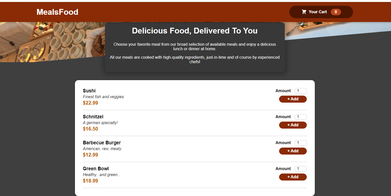 GitHub - MahsumaRezai/MealsFood: Building a meal delivery application with React js