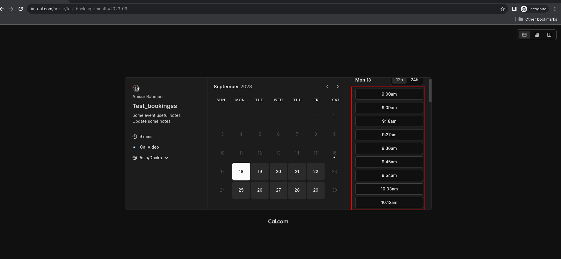 Time Buttons Should Be Scroll Not The Whole Right Side · Issue 11392 · Calcom · Github