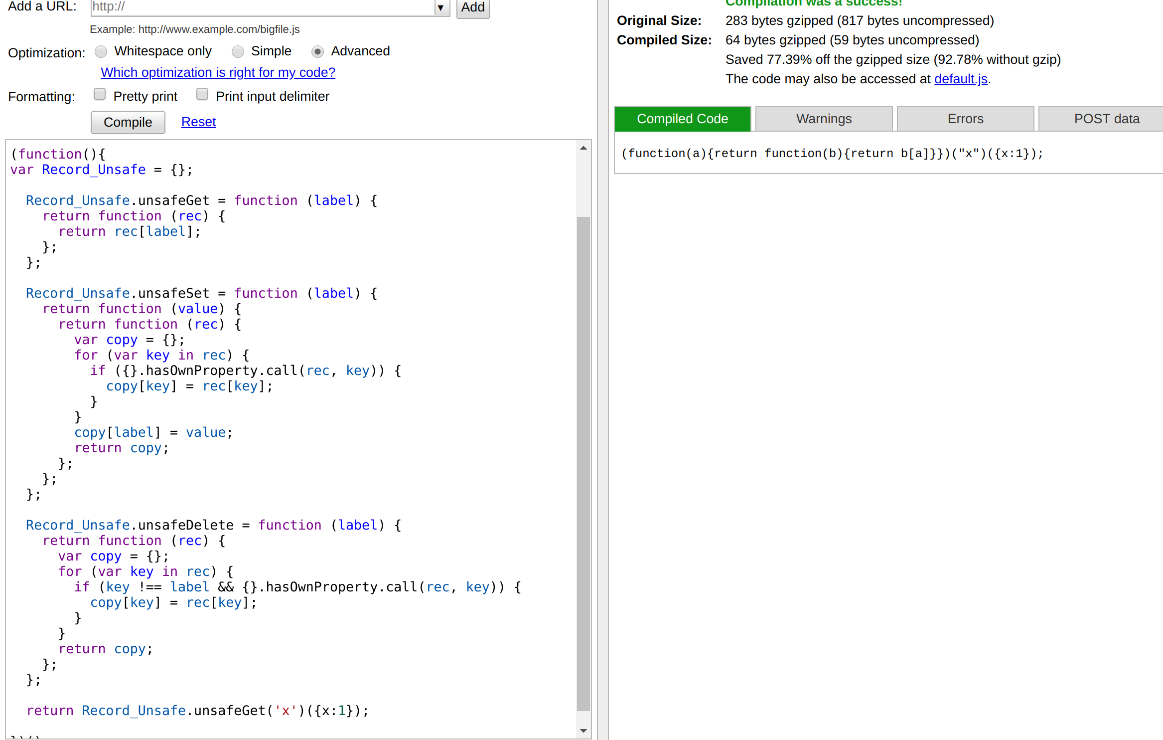 Optimizing Psc With Psc Bundle Against Webpack Uglify Or Other Tools · Issue 2204