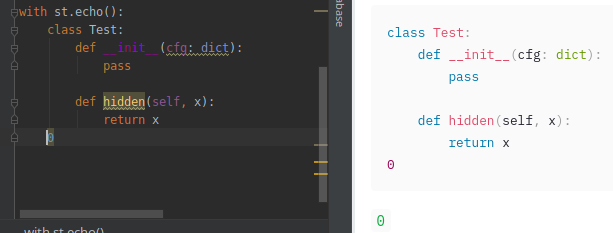 Echo doesn't echo all methods of class · Issue #806 · streamlit/streamlit · GitHub