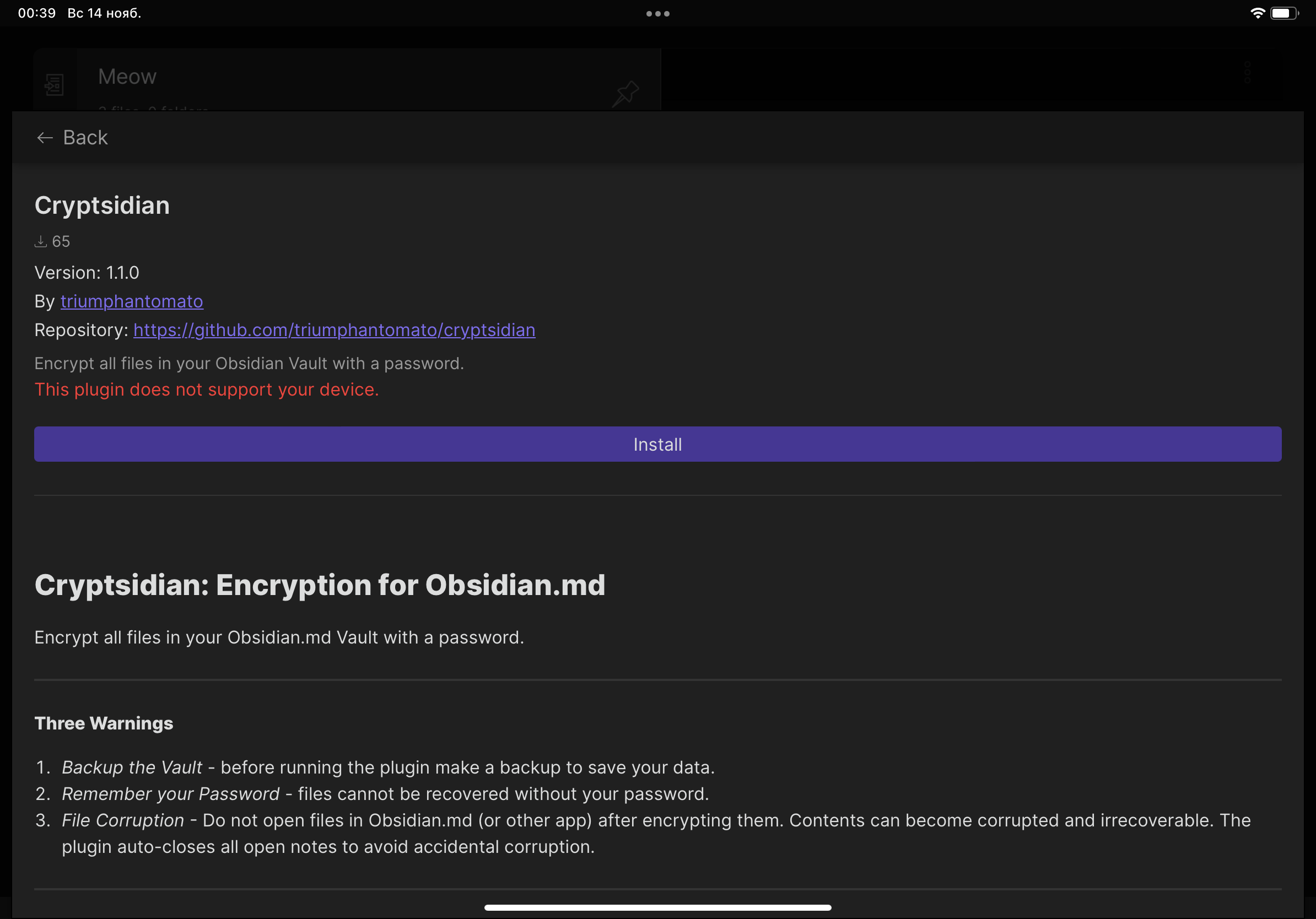 iOS/iPadOS Support · Issue #1 · triumphantomato/cryptsidian · GitHub