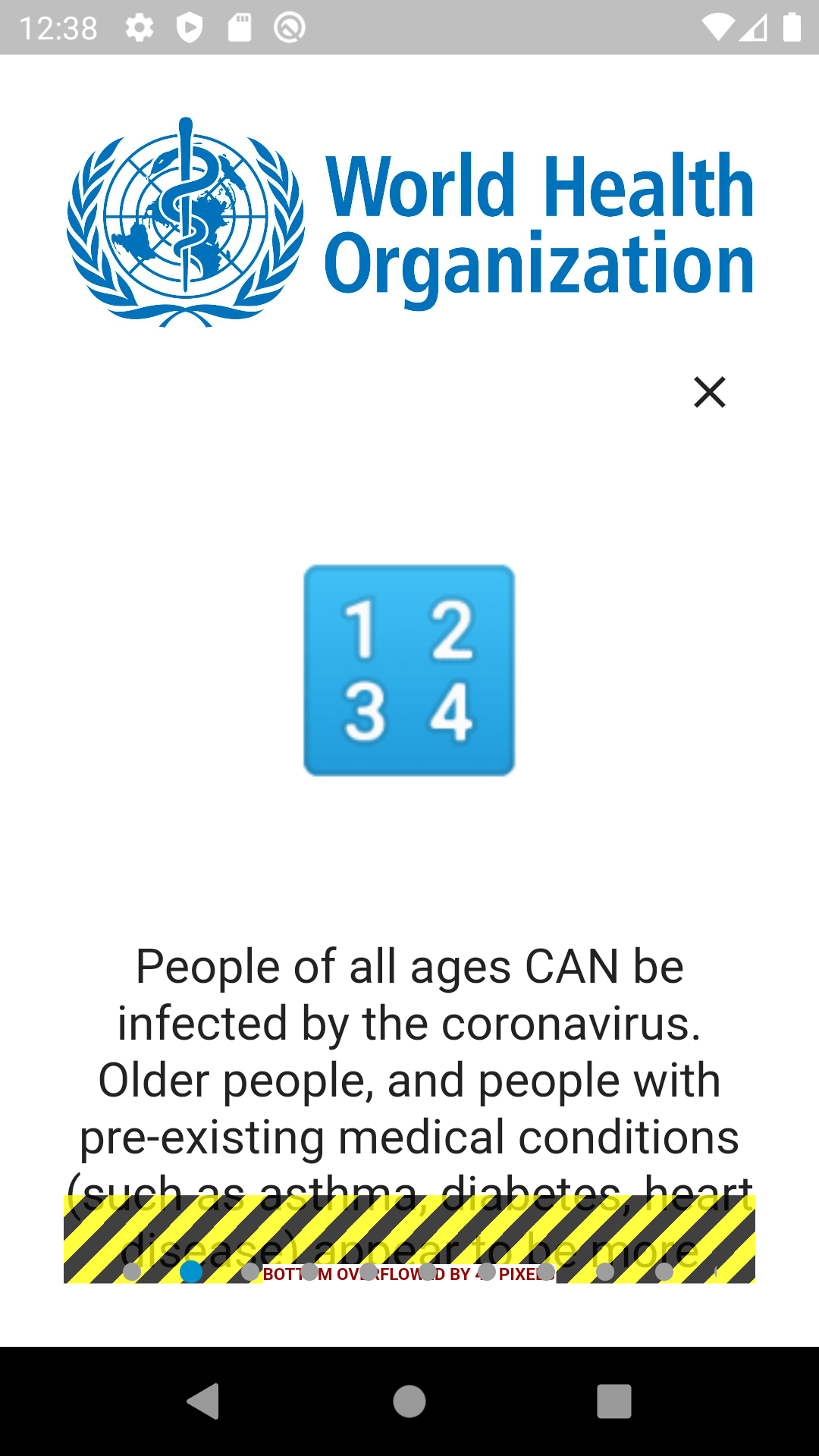 UI Overlap on large text · Issue #303 · WorldHealthOrganization/app ...