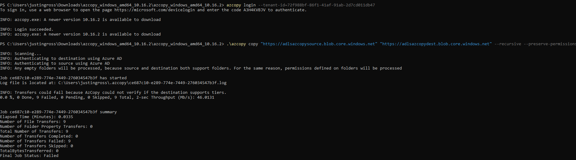 Transfer Between Two Adls Gen2 Accounts Not Retaining Adls Posix Acls · Issue 2023 · Azure