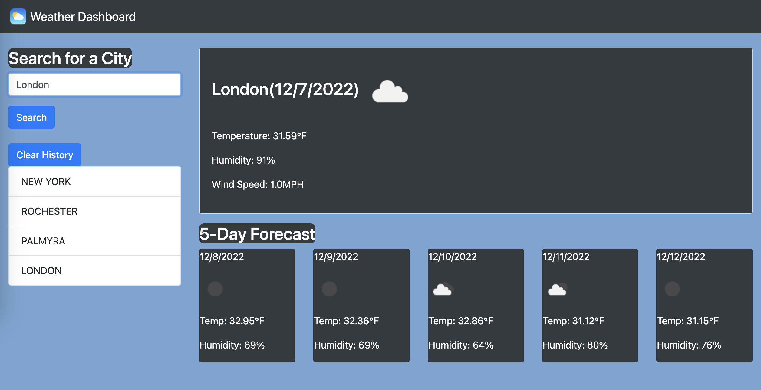 GitHub - mckayfackrell/module-06-Weather-Dashboard