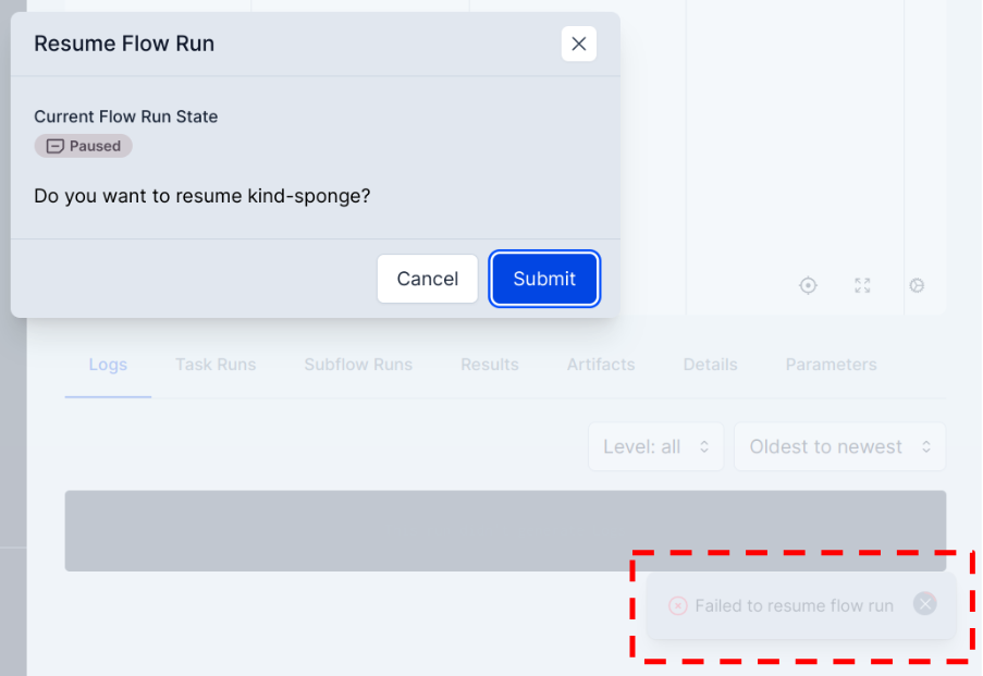 Resume flow run not working on Prefect Cloud · Issue #9364 · PrefectHQ/prefect · GitHub