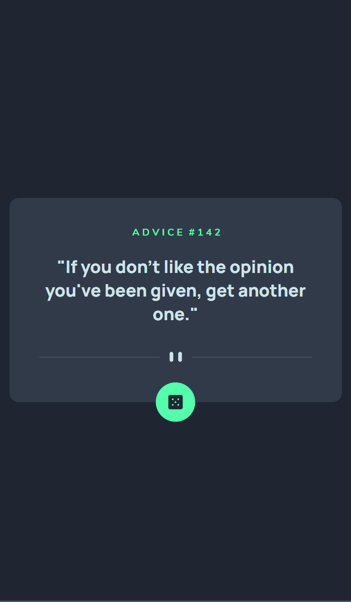 GitHub - pranavkoirala/AdviceGenerator: Frontend Mentor project with a ...