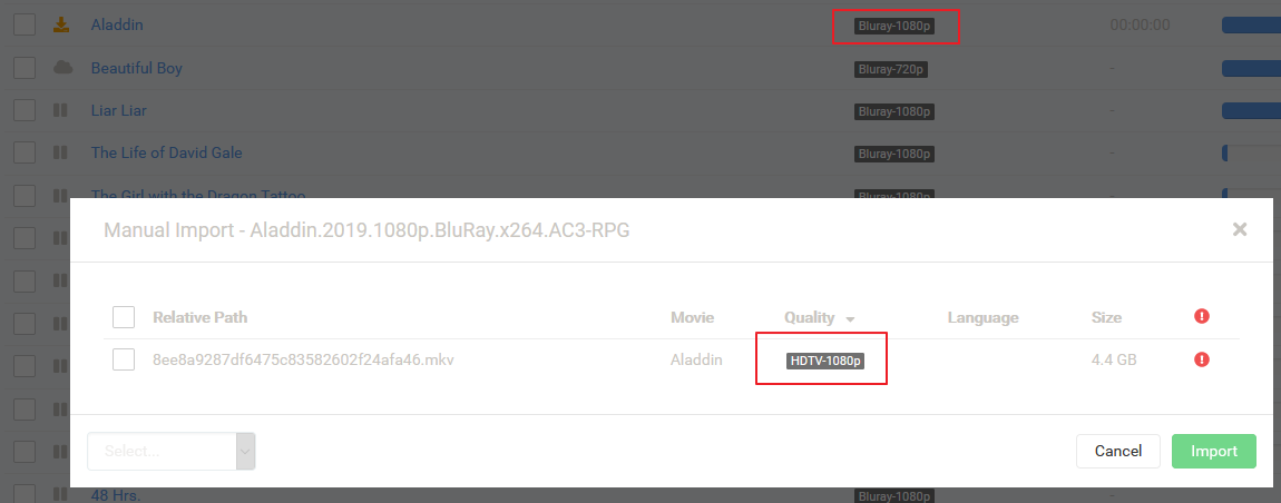 File quality does not match quality of the grabbed release · Issue #3736 · Radarr/Radarr · GitHub