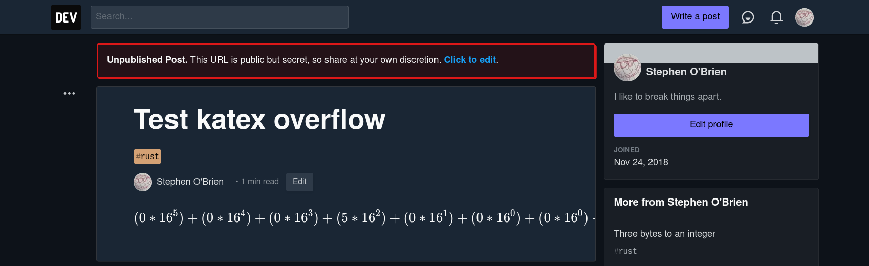 If katex overflows horizontally there is no scroll option · Issue #8812 · forem/forem · GitHub