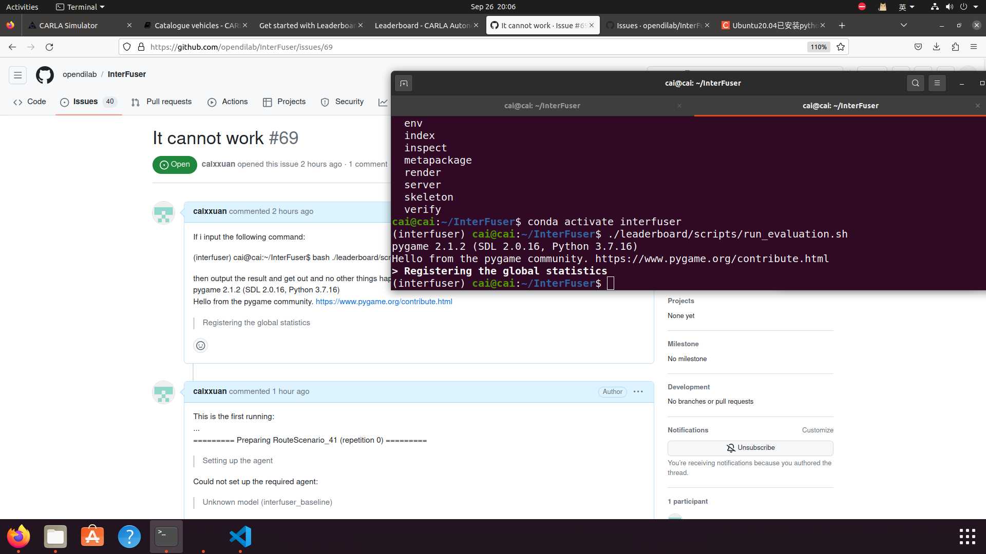 It cannot work · Issue #69 · opendilab/InterFuser · GitHub