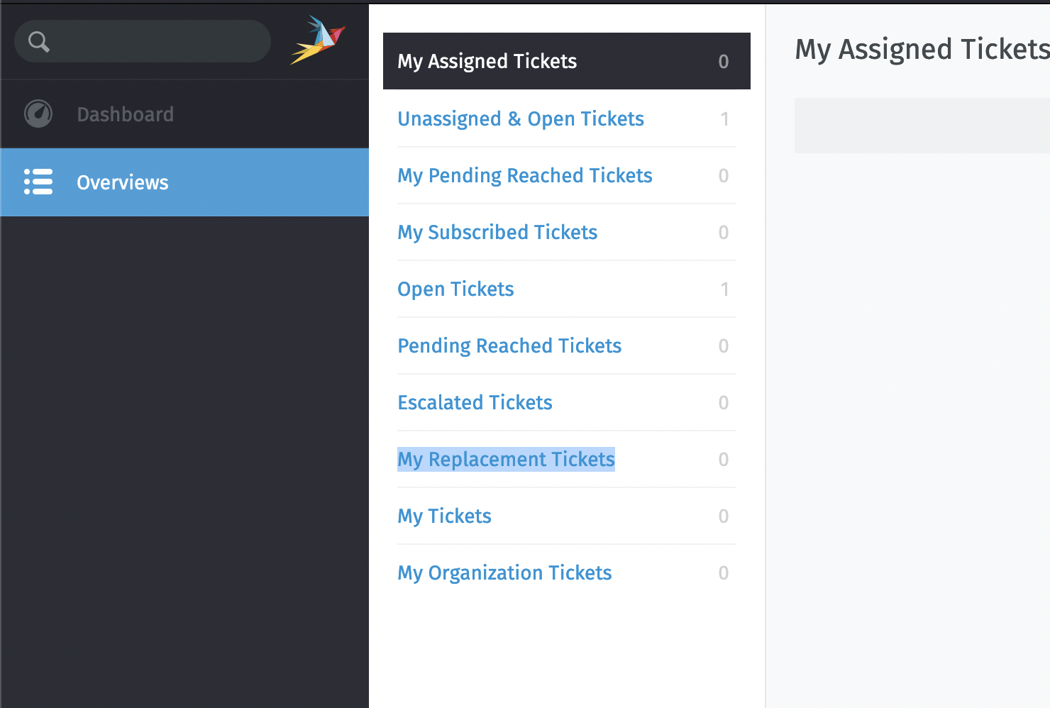 "My Replacement Tickets" overview is shown even if I'm not selected for ...