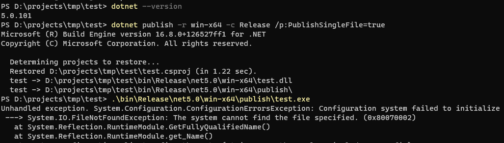 PublishSingleFile fails at runtime · Issue #331 · serilog-mssql/serilog-sinks-mssqlserver · GitHub
