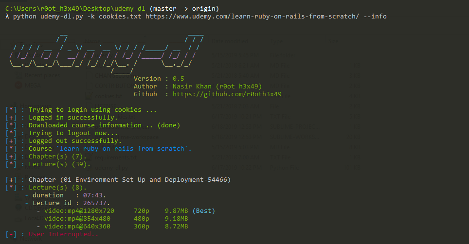 Cookie login dosn't work. · Issue #407 · r0oth3x49/udemy-dl · GitHub