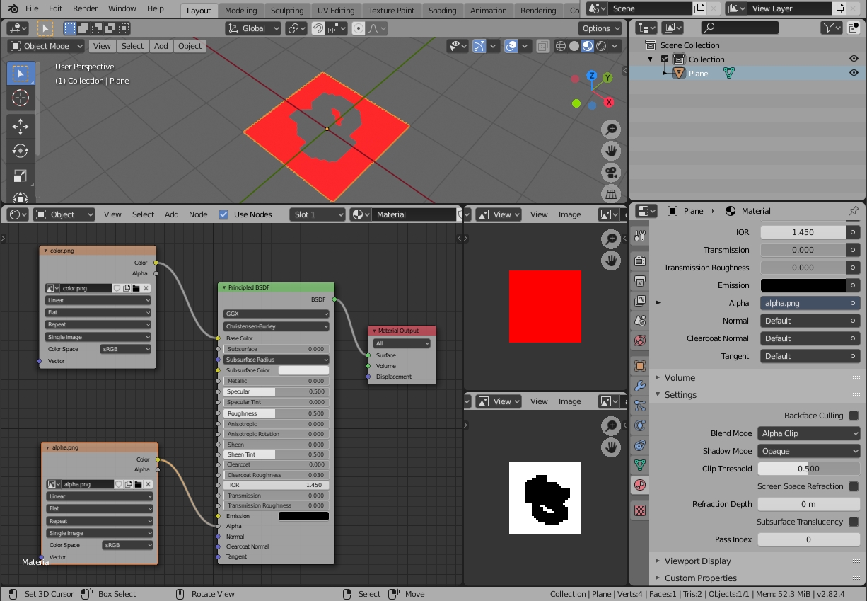 Allow Base Color and Alpha Map textures to be combined on export ...