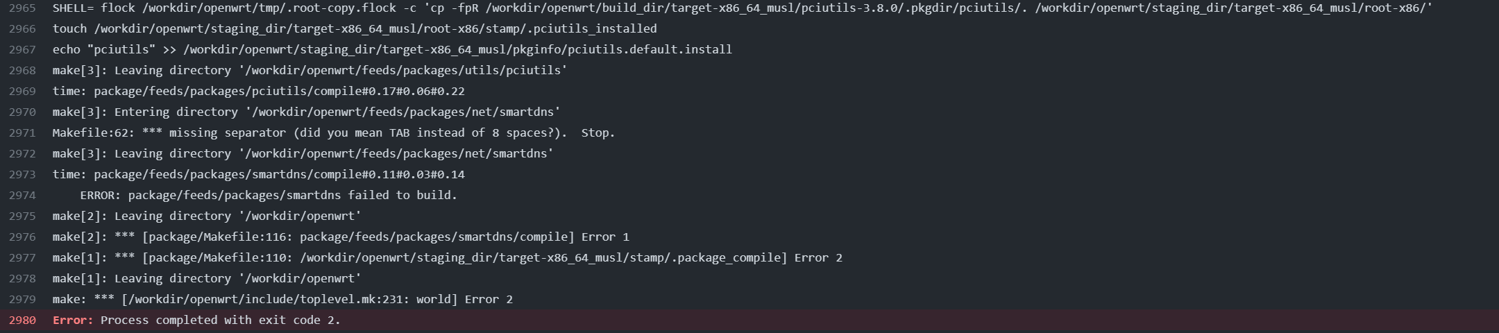 Github Action编译x86固件smartdns报错 · Issue #688 · coolsnowwolf/packages · GitHub
