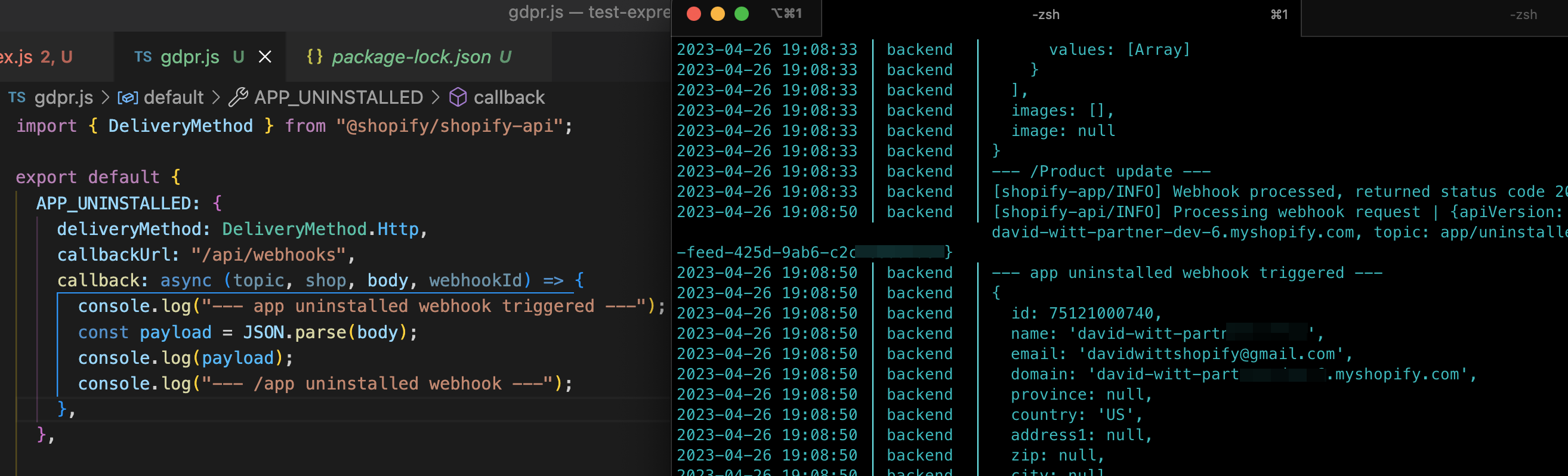 Webhook handlers are not in correct order · Issue #174 · Shopify/shopify-app-js · GitHub