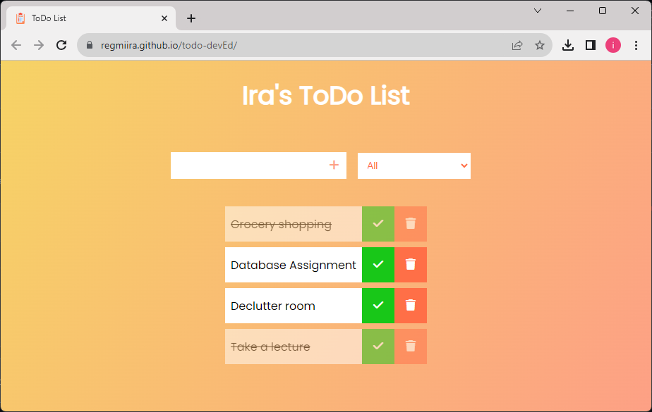 Github Regmiiratodo Dev Ed Todo List Powered By Html Css And Vanilla Js