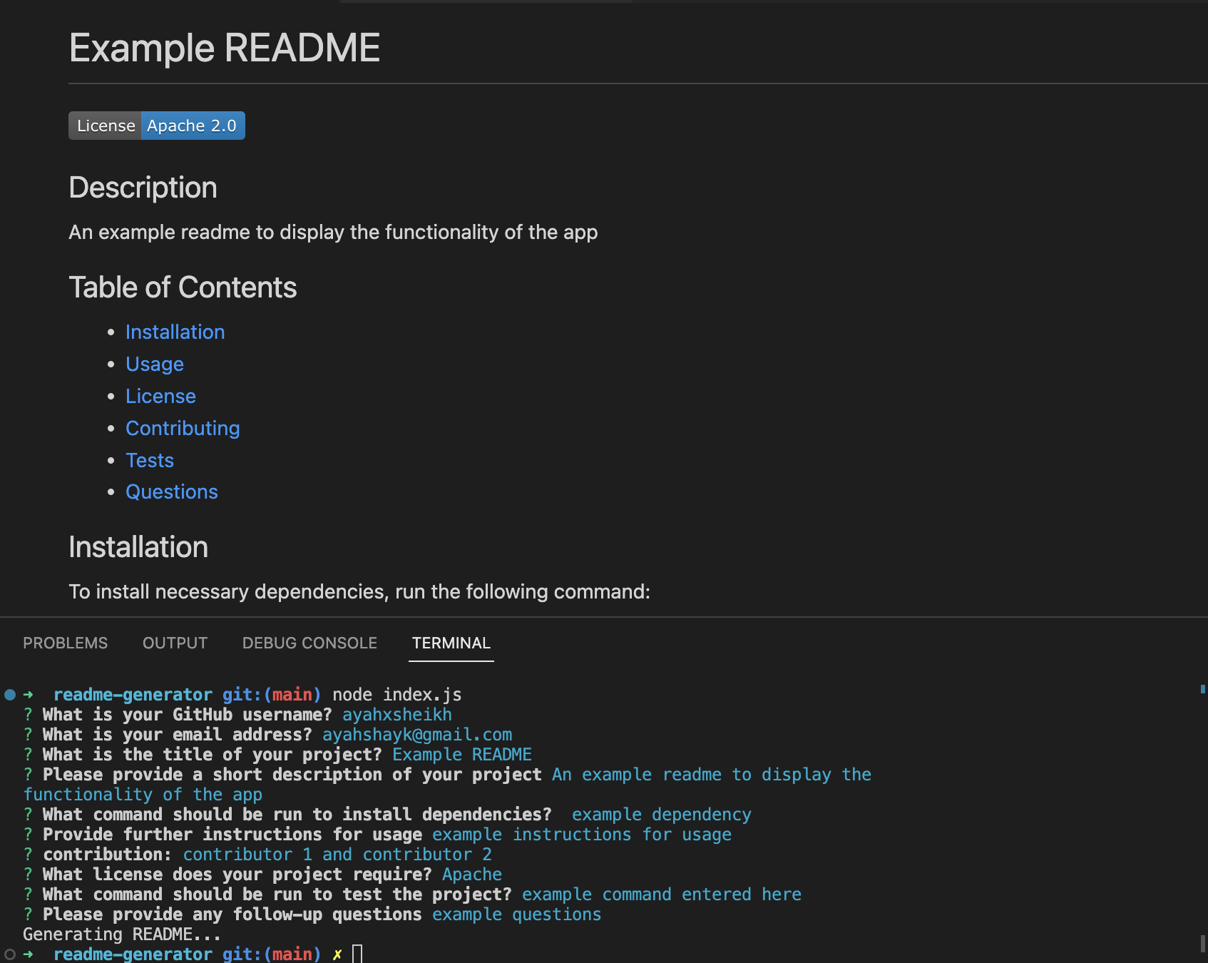 Github Ayahxsheikhreadme Generator Uses Nodejs To Efficiently 3303