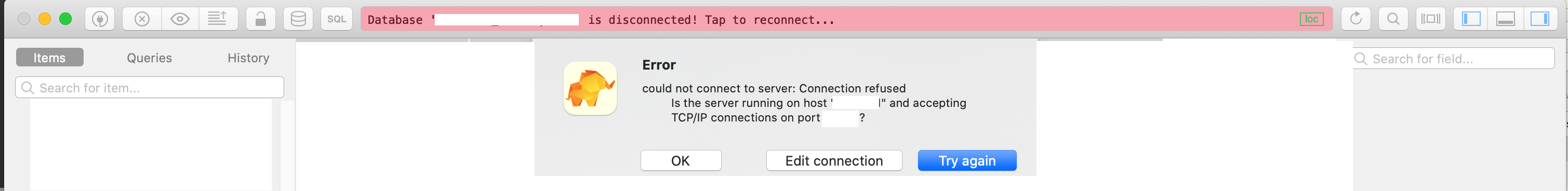 [Feature request] – Make the 'connection lost' dialog less disruptive. · Issue #2245 · TablePlus ...