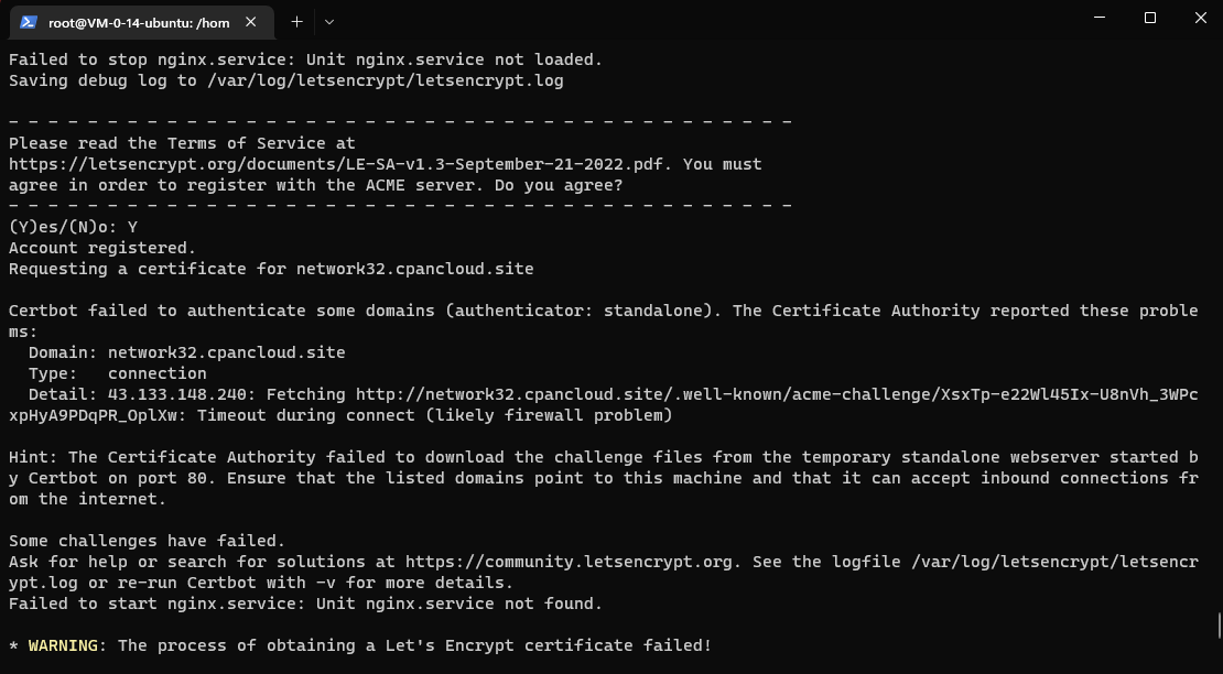 Cant Run Lets Encypt · Issue #363 · pterodactyl-installer/pterodactyl-installer · GitHub