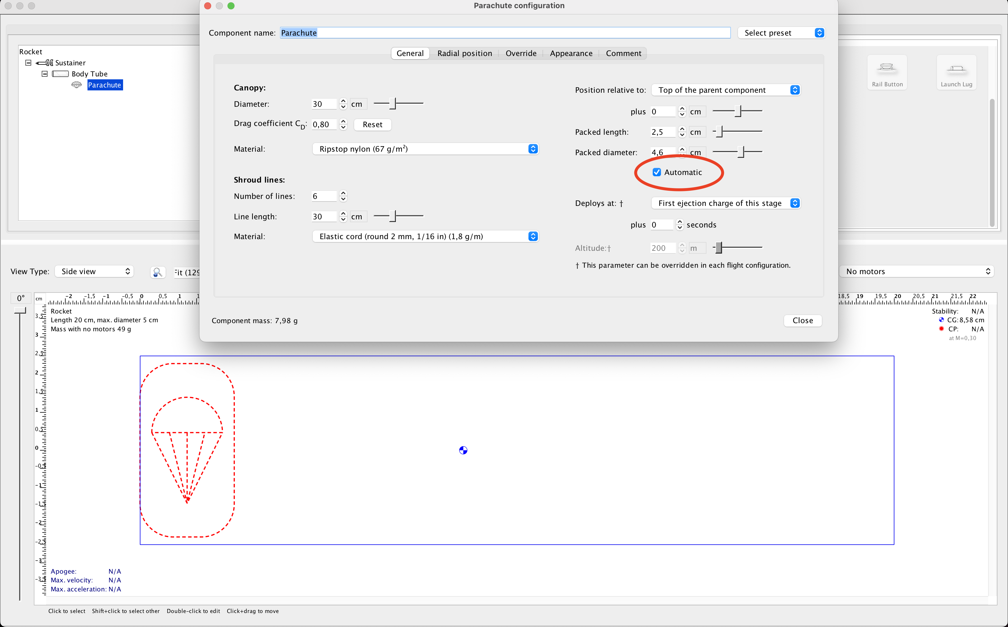 [Bug] Changes to parachute automatic resizing feature related to ...