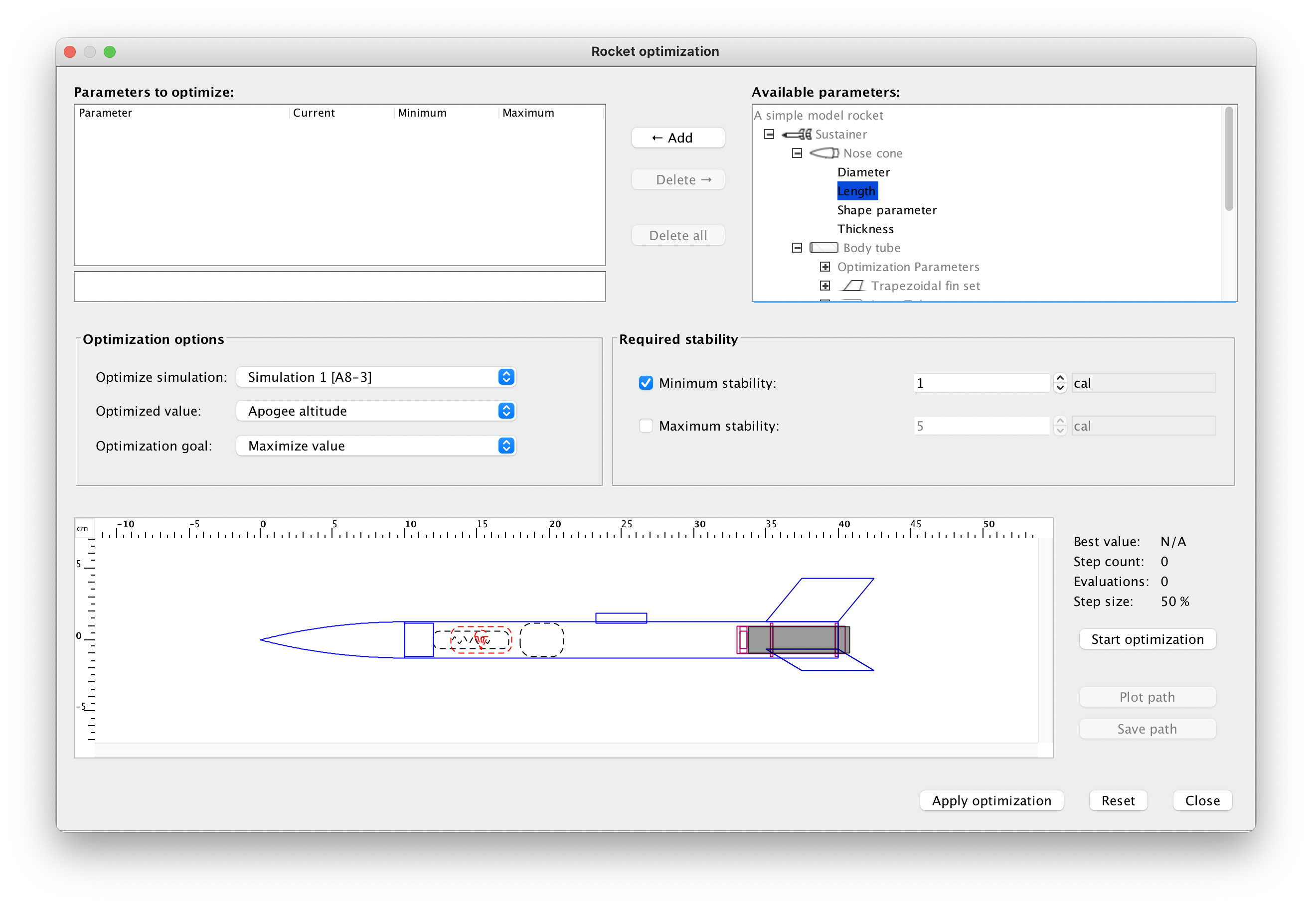 [Bug] Bad contrast on rocket optimization · Issue #1742 · openrocket/openrocket · GitHub
