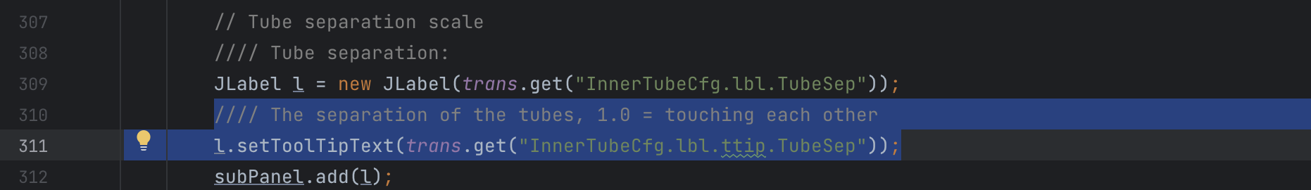 [Feature request] Change Inner Tube cluster tube separation from unitless to distance unit ...