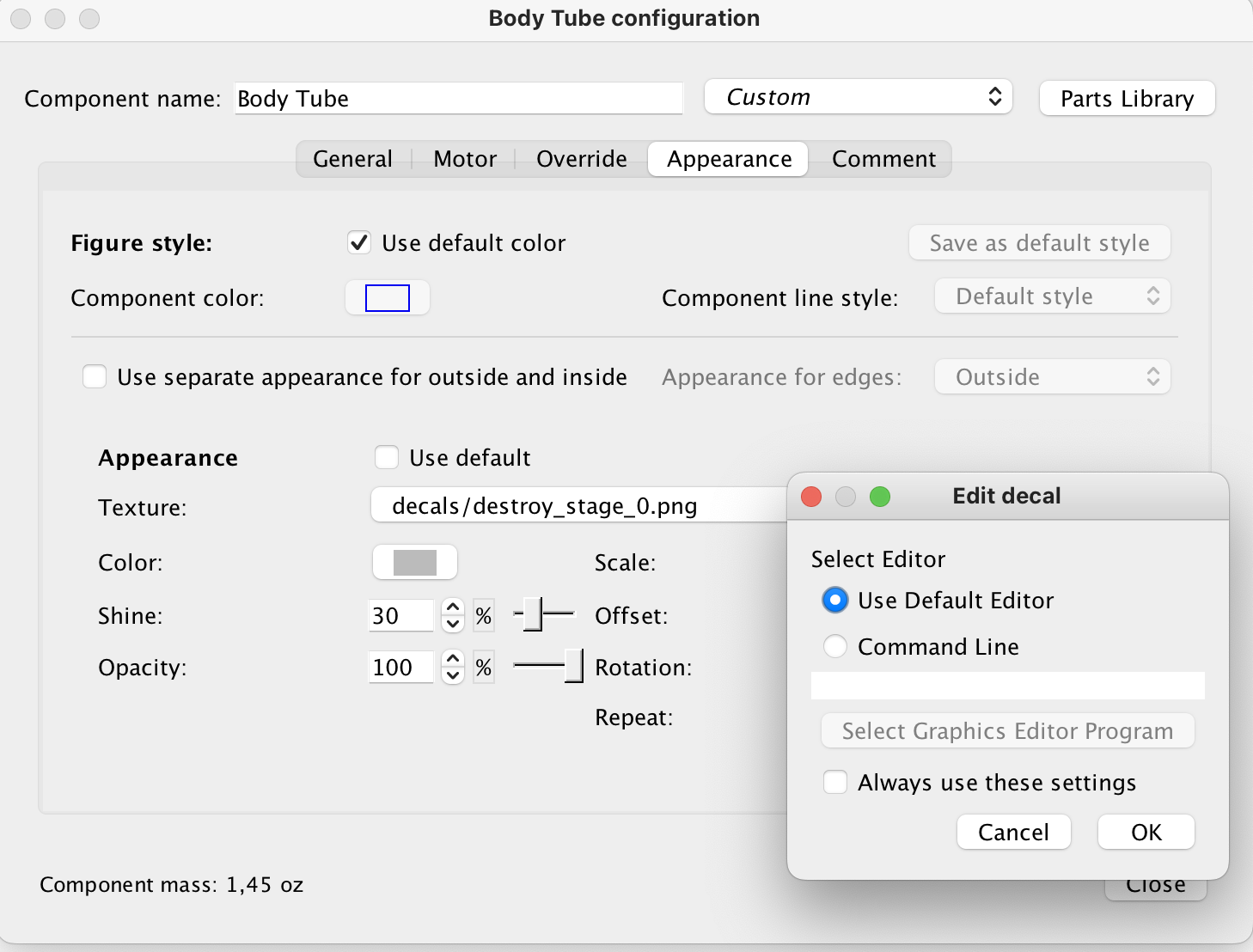 [Bug] Default graphics editor is no longer recognized · Issue #1991 · openrocket/openrocket · GitHub