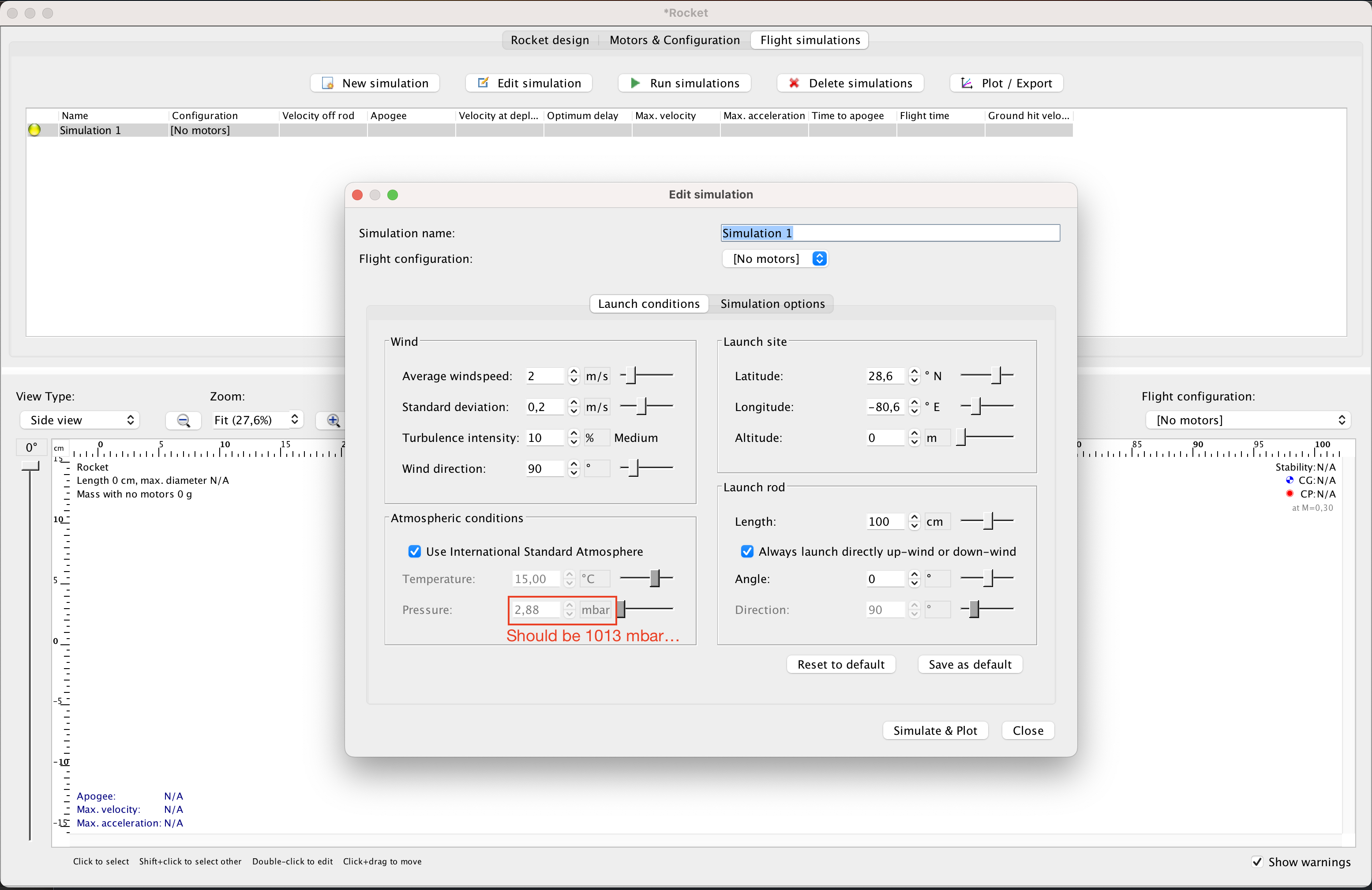 [Bug] Way too low atmospheric pressure for new simulations · Issue #2103 · openrocket/openrocket ...