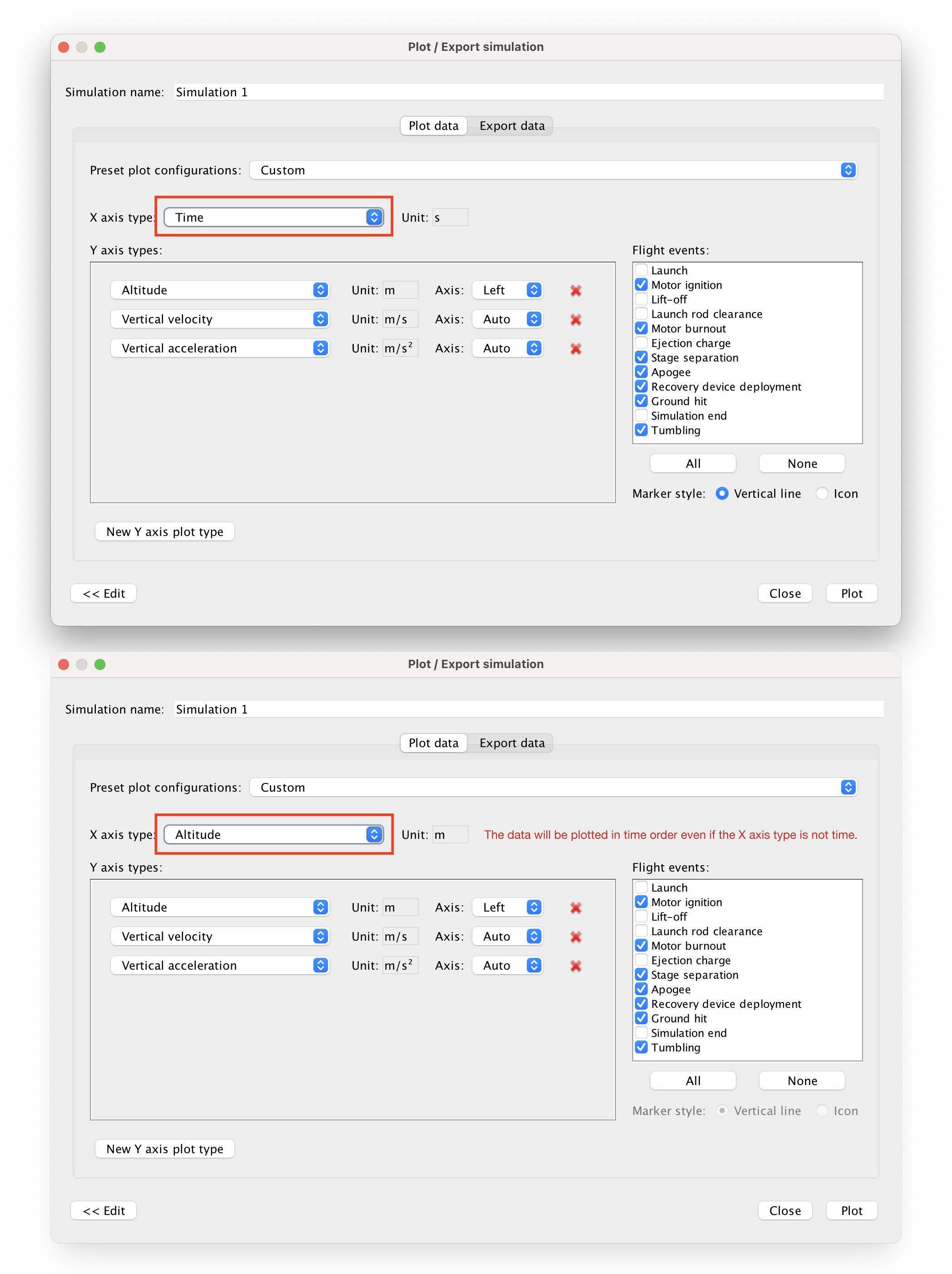 [Enhancement] Better warning that data will be plotted in time order, regardless of the X axis ...