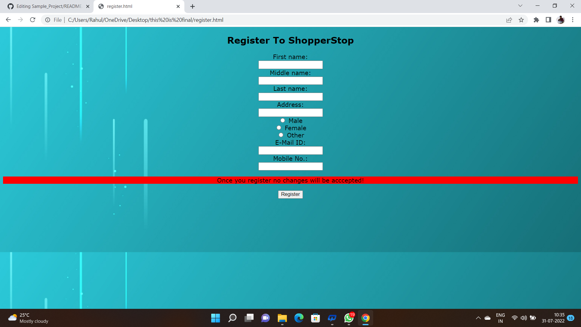 GitHub - MaheshKakde86/Sample_Project