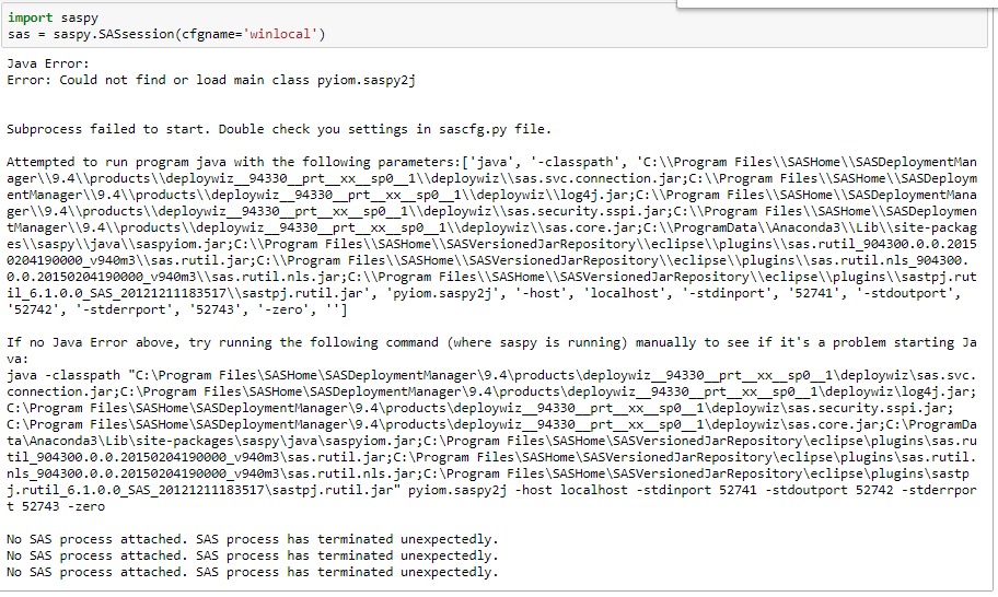 Java error · Issue #148 · sassoftware/saspy · GitHub