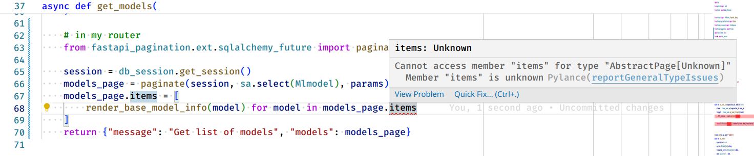 Paginate For Sqlalchemy2 0 Returns `abstractpage` Pylance Complains About ` Items` · Issue 426