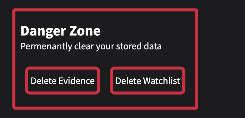 Change "Delete Evidence" to "Delete Data" and include tooltips · Issue ...