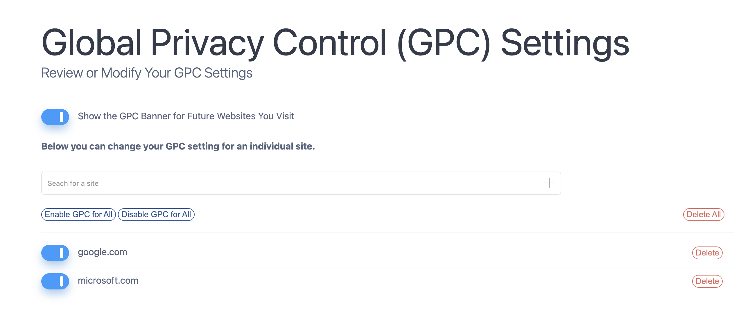 Remove deletion functionality · Issue #201 · privacy-tech-lab/gpc-privacy-choice · GitHub