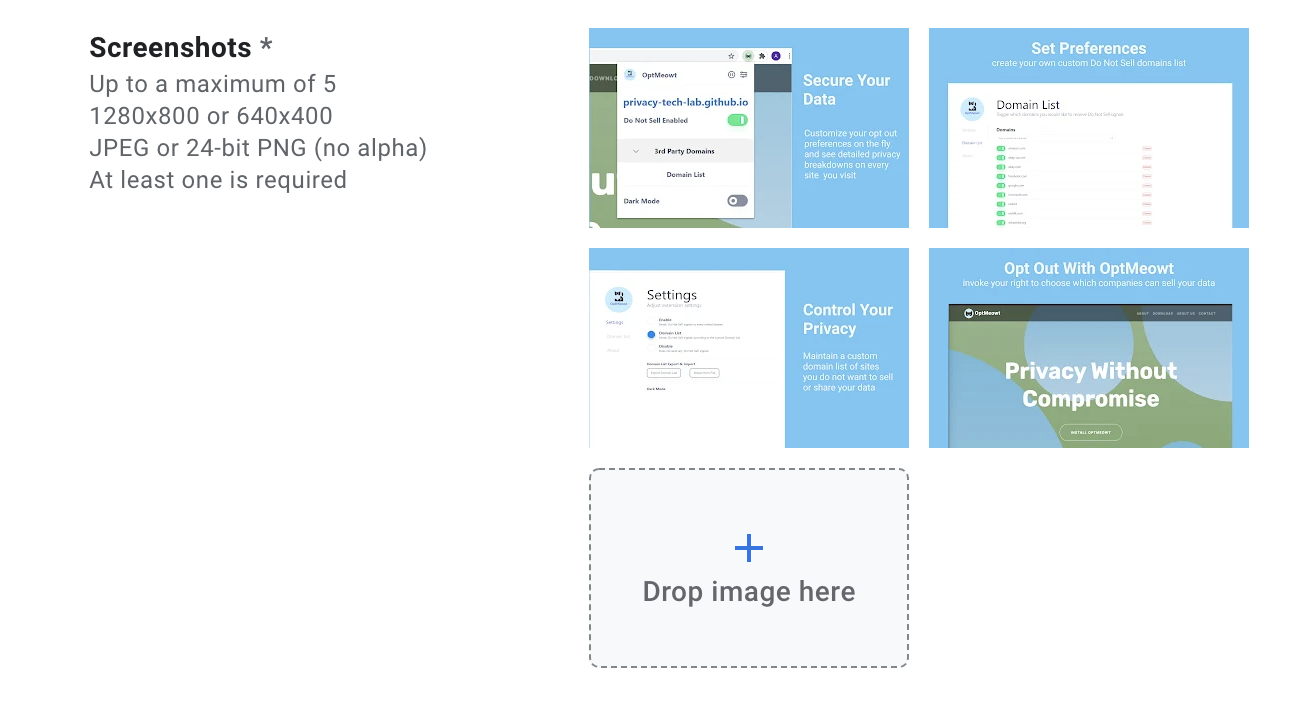 Update Store Listing Screenshots · Issue 338 · Privacy Tech Labgpc Optmeowt · Github