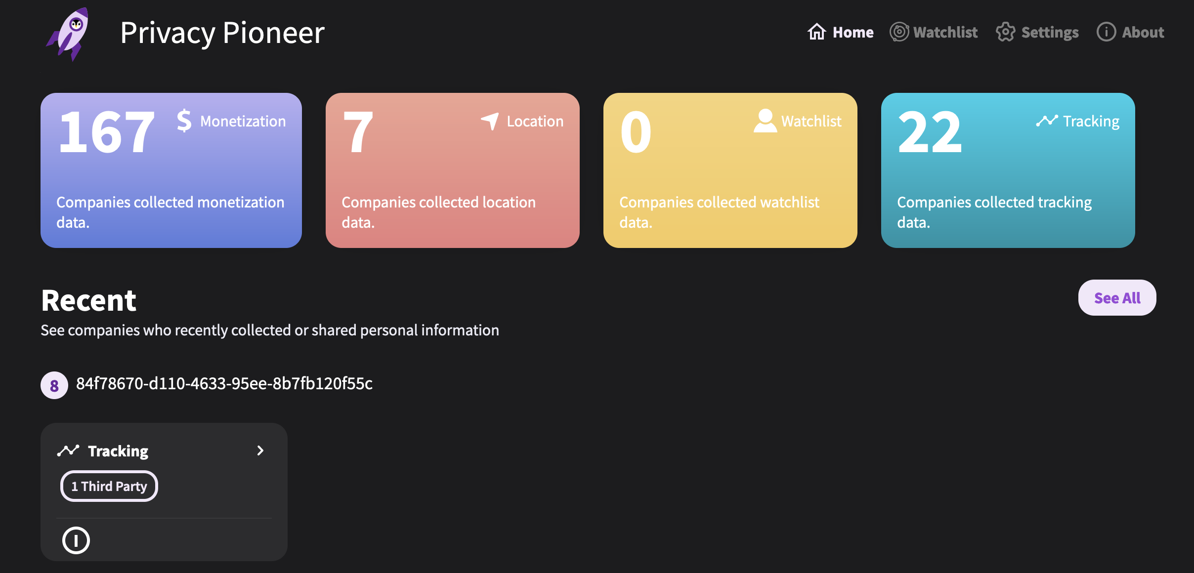 Remove PP from being shown in the Recent list (or replace ID with "Privacy Pioneer") · Issue ...