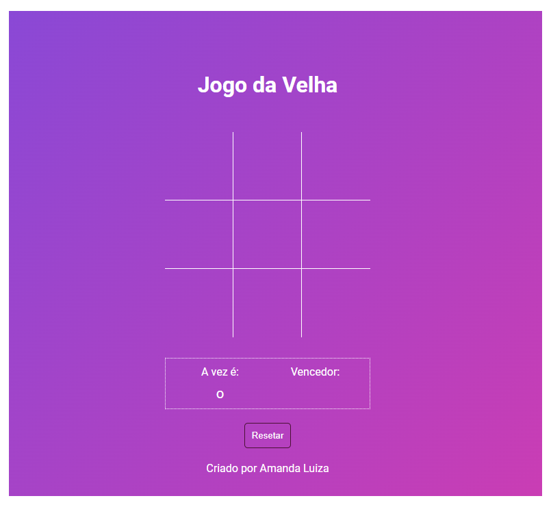 GitHub - AmandaLuizaFreitas/Jogo-da-Velha