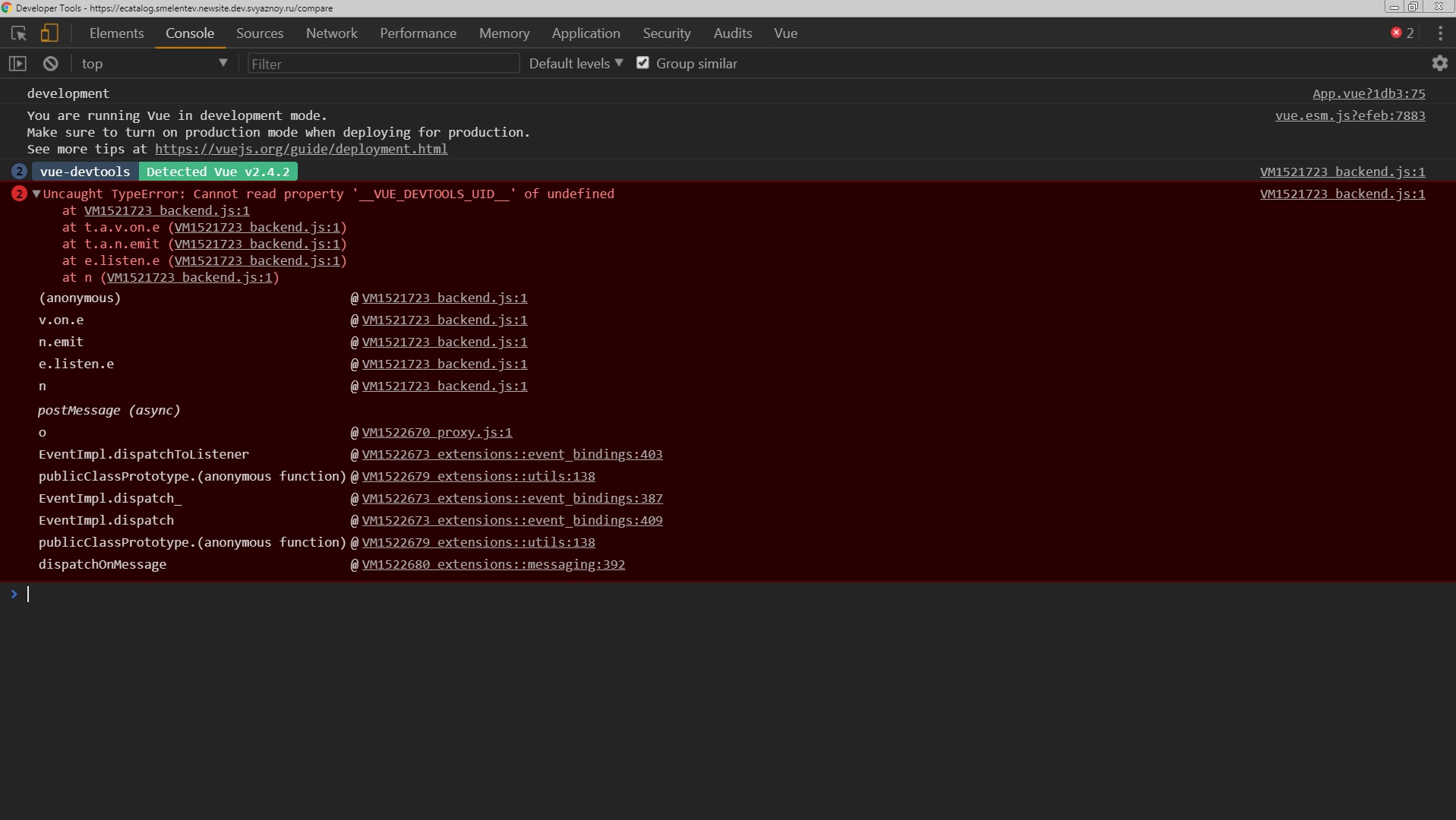 Devtools V413 Same Bug As Issue 588 · Issue 619 · Vuejsdevtools V6