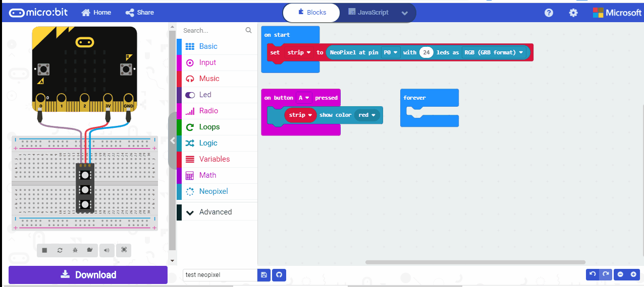 Neopixel simulator doesn't work on microbit beta · Issue #2780 · microsoft/pxt-microbit · GitHub