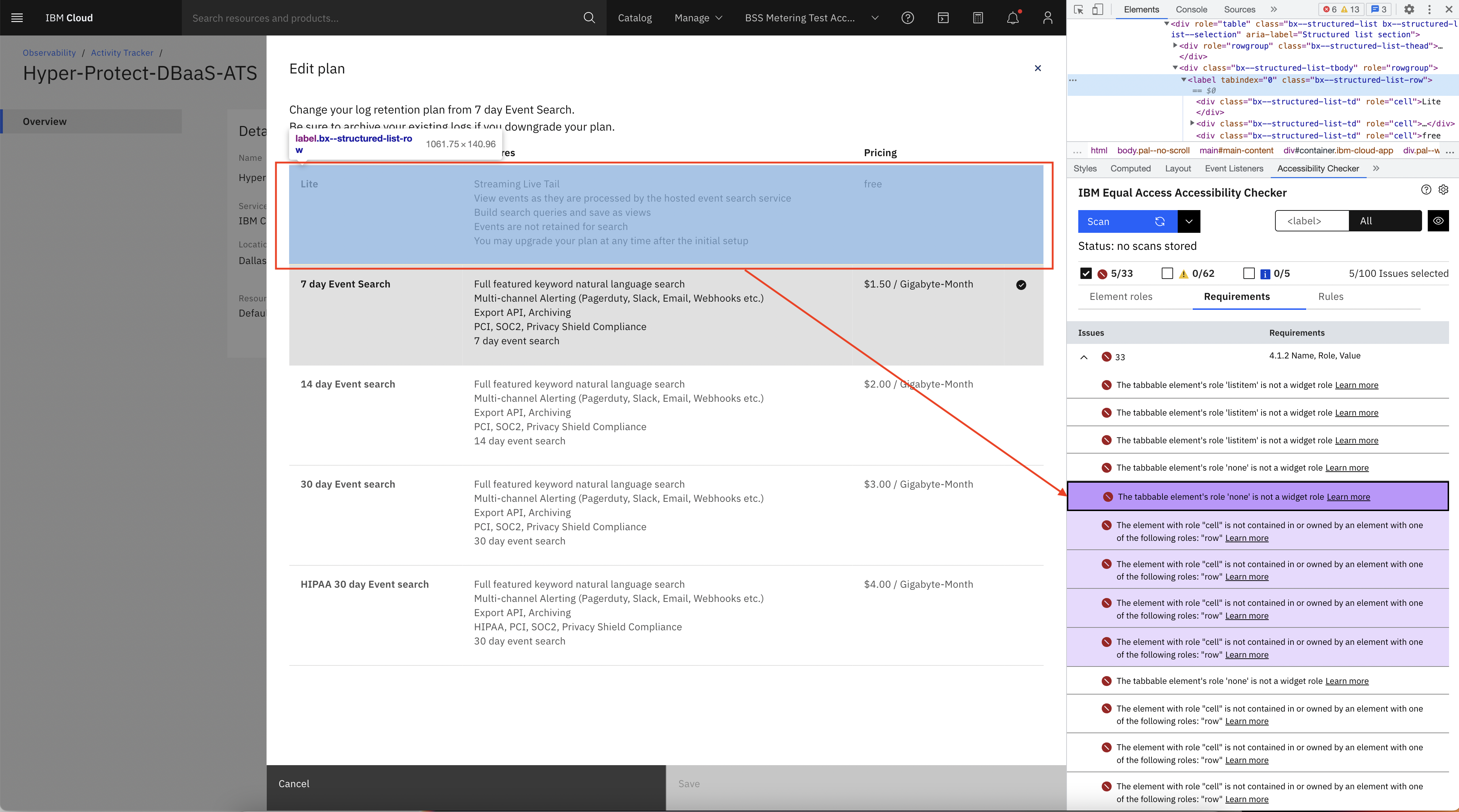 [a11y]: StructuredListRow component - tabbable element's role 'none' is not a widget role ...