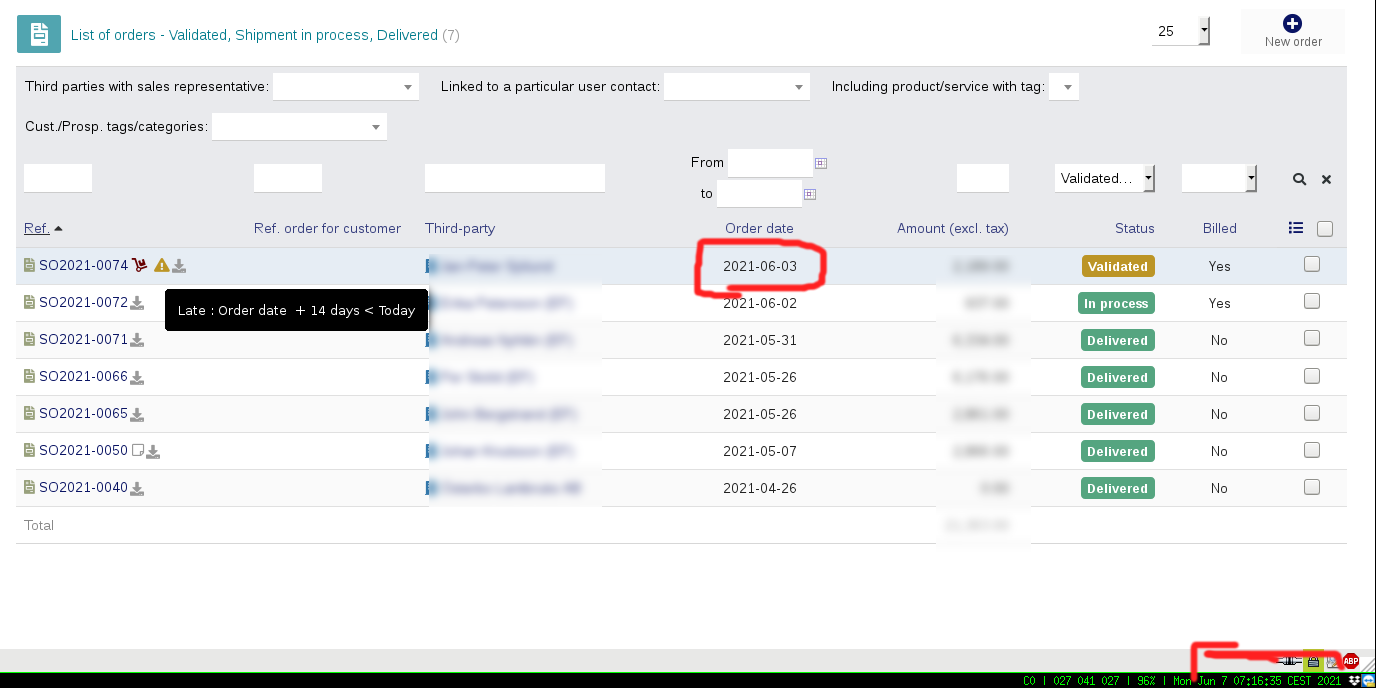 Order alert for late date is incorrect · Issue #17836 · Dolibarr/dolibarr · GitHub