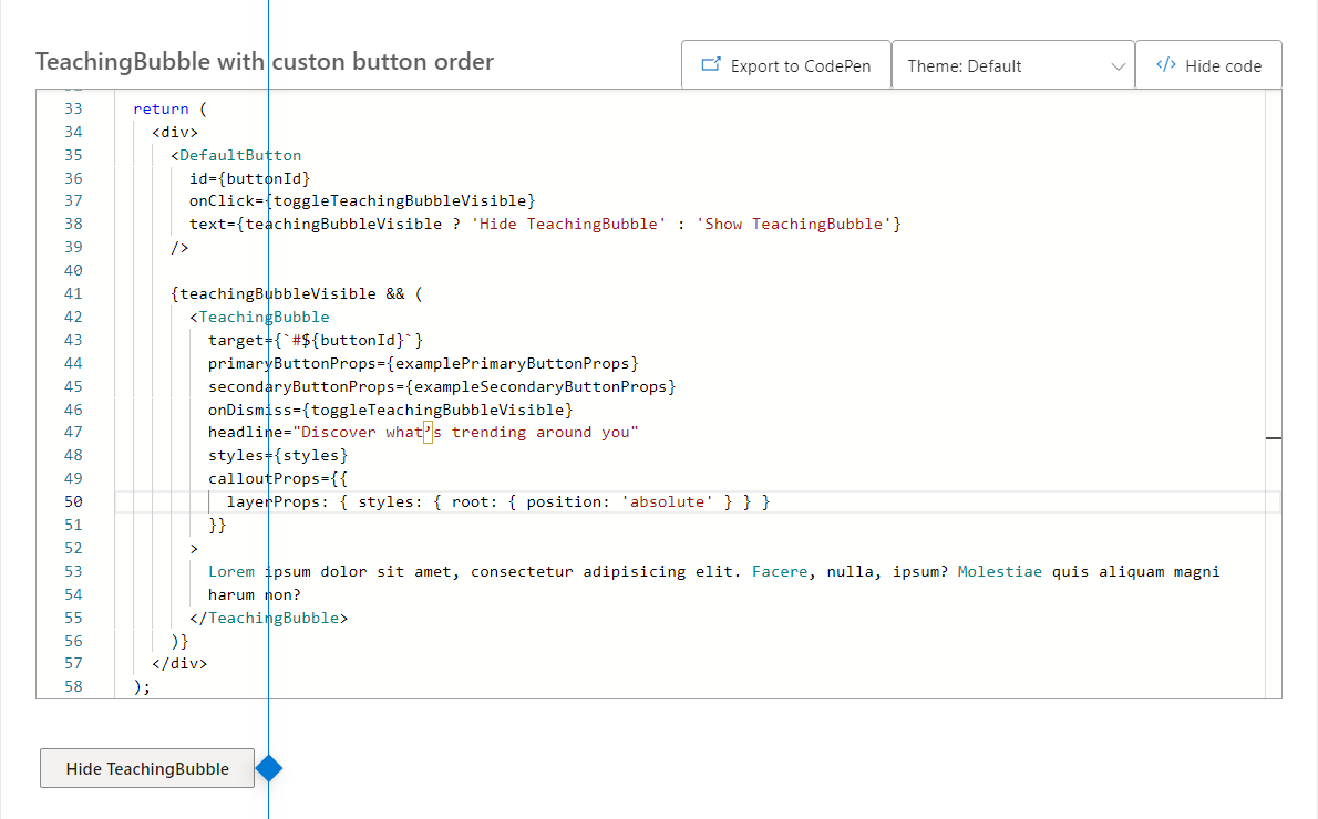 [Bug]: Can't render TeachingBubble by adding calloutProps.layerProps normally · Issue #29048 ...