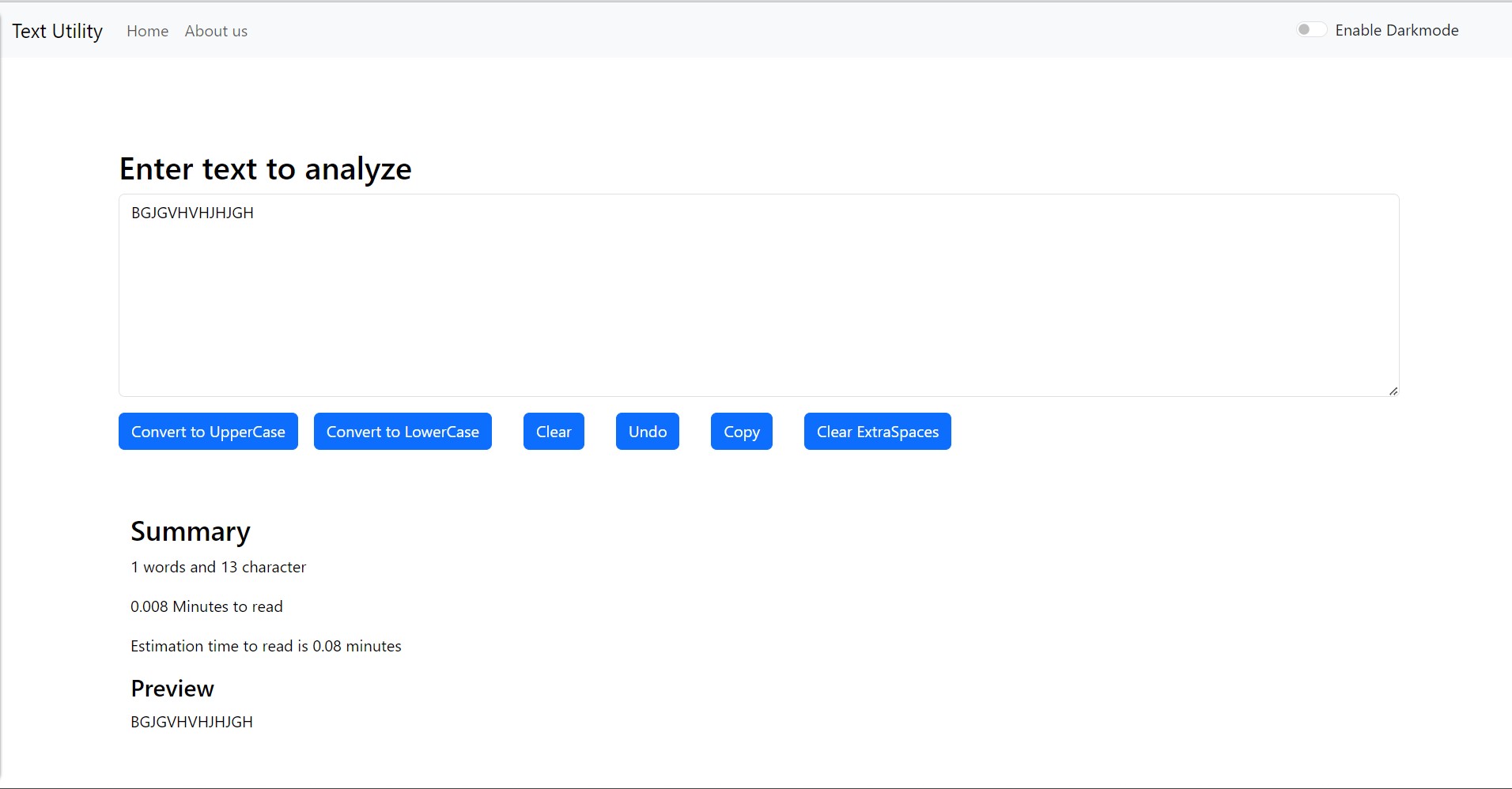 GitHub - BoyapatiShreeHarsha/TextUtility: Learning the function based components in React js