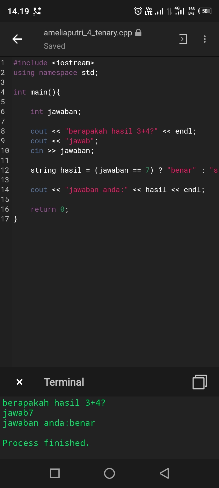 Ameliaputri_4_Temary.cpp · Issue #3 · RPL-SMKN-65-JKT/X-RPL-2-Dasar-Pemrograman · GitHub