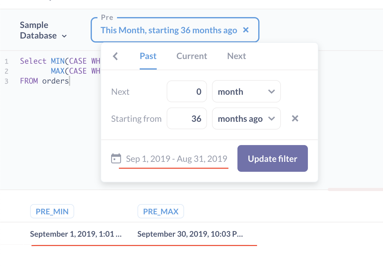 When Using Date Filters And Setting Up Relative Dates Starting From The Range Specified